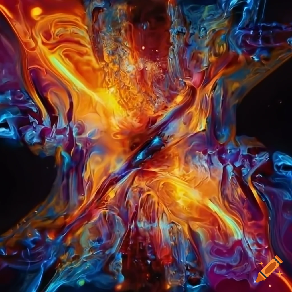 Cosmic plasma x-ray orange reality glowing blue architecture with a 3D ...