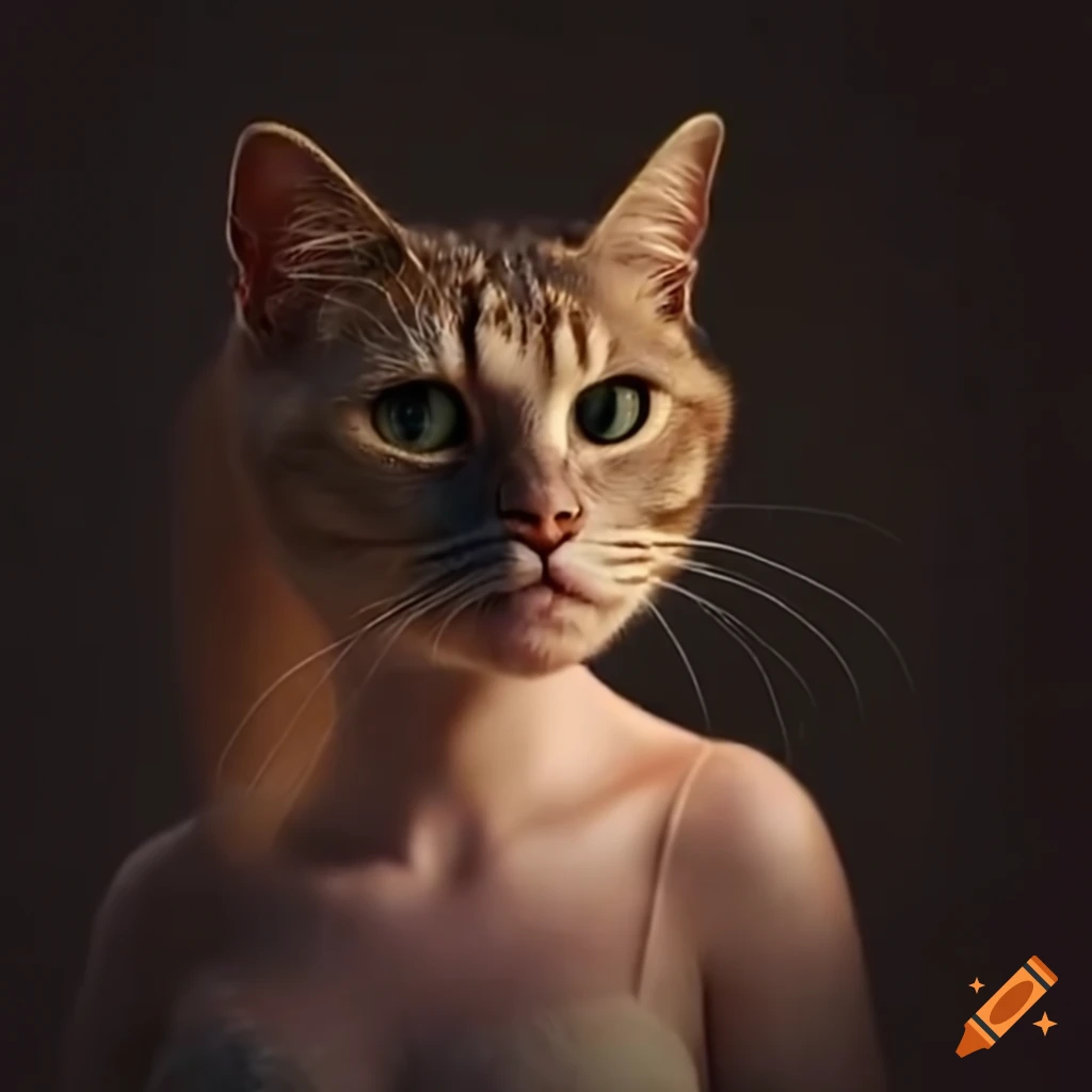 Enchanting scene of transformation into a sleek tabby cat under ...