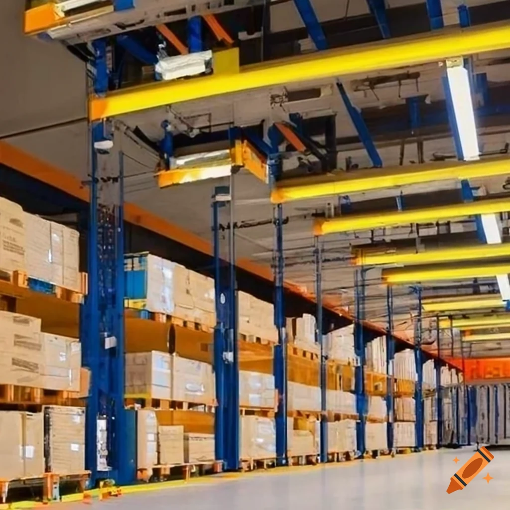 Modern warehouse with high-efficiency led lighting on Craiyon