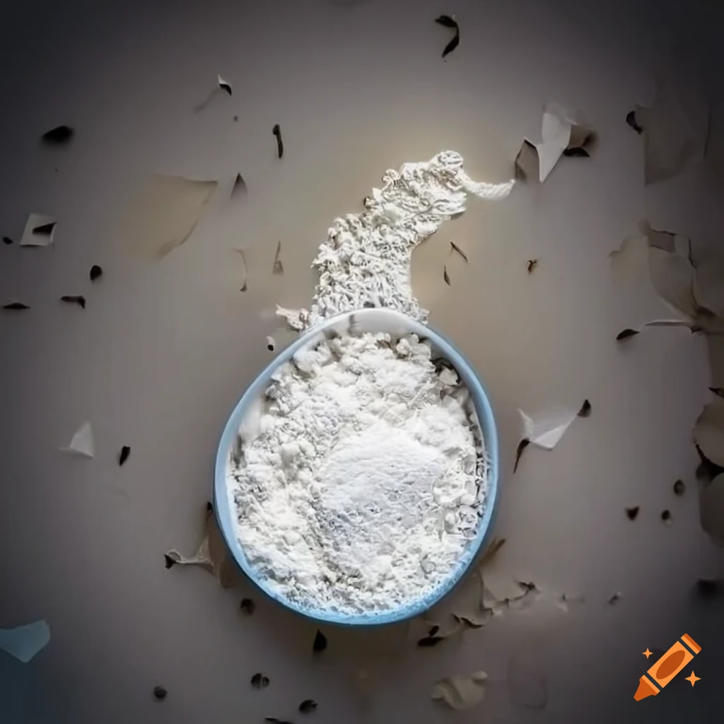 Intricately quilled art with calcium phosphate powder on bone fragments ...