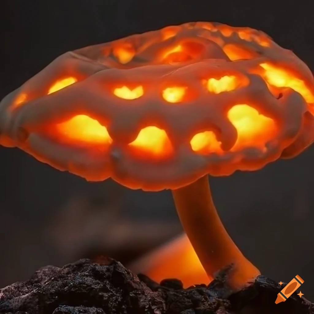 Luminous resin lava mushrooms on Craiyon