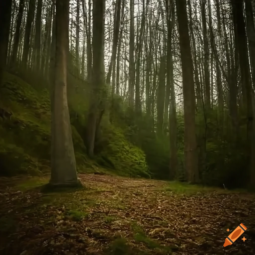 Ww1 military fort on a forested hill on Craiyon