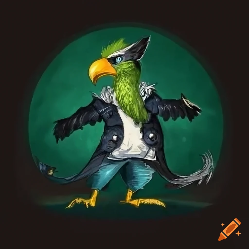 Sophisticated anthropomorphic gryphon in historical attire, inspired by ...