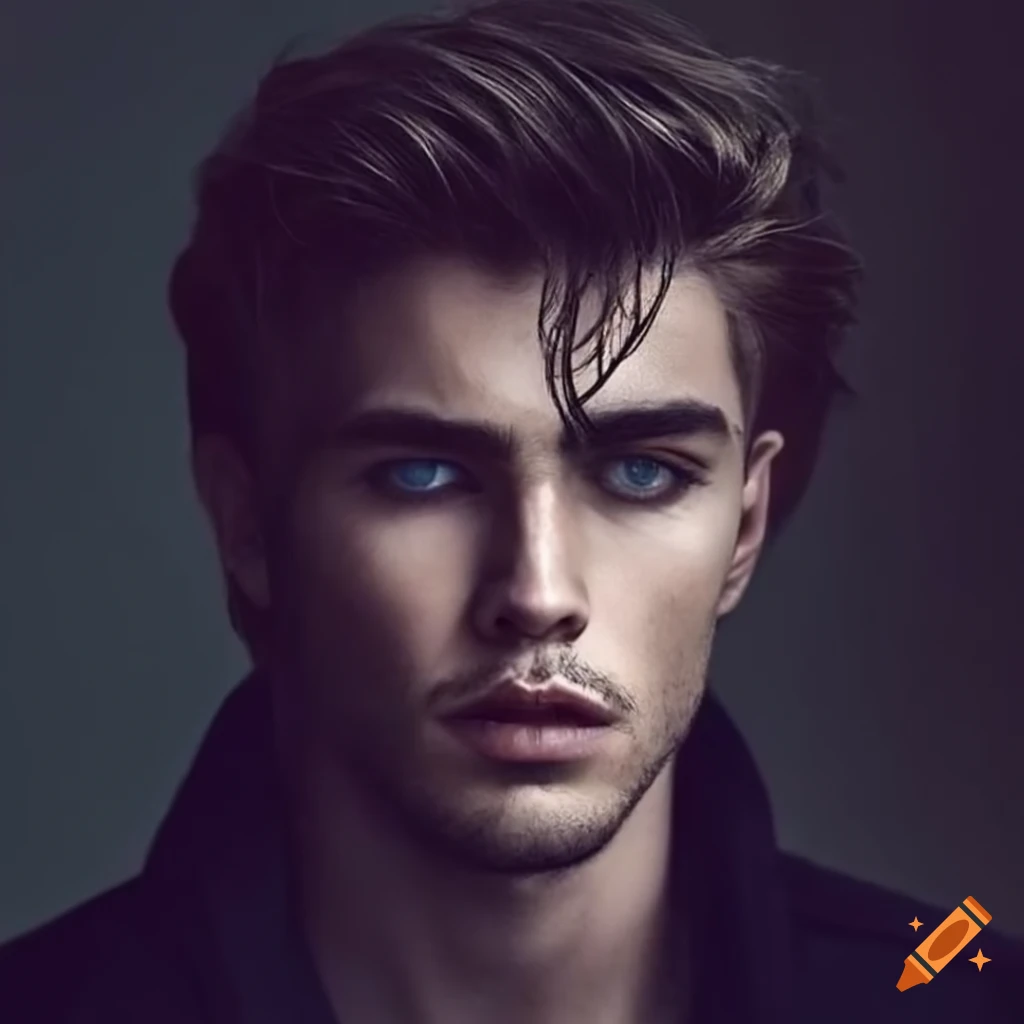 Attractive man with chiseled features, sun-kissed hair, and hazel eyes on Craiyon