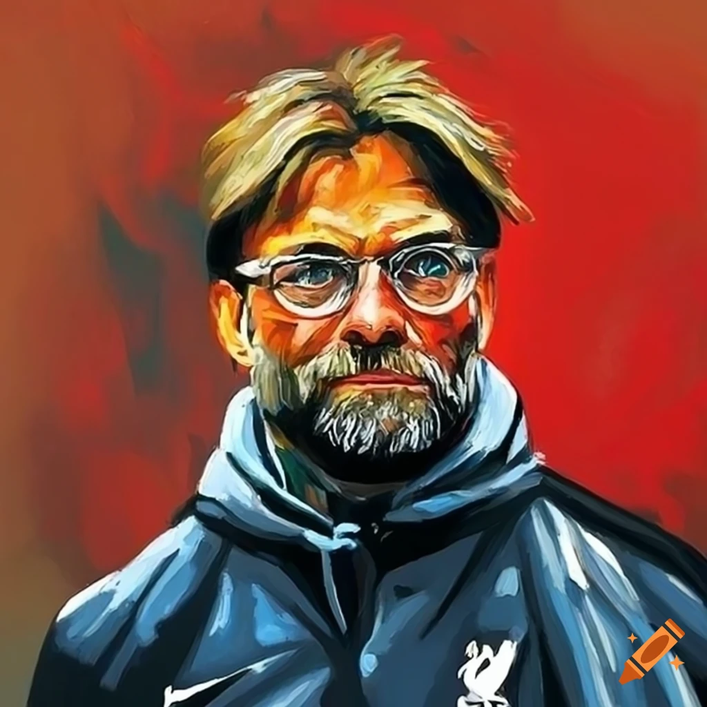 Farewell portrait of Jurgen Klopp in impressionist style on Craiyon