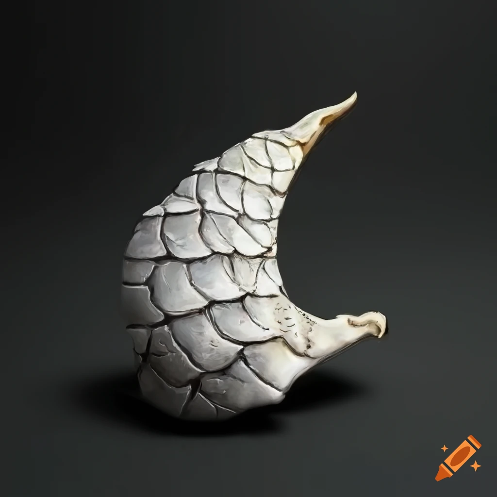 Close-up of small white dragon scales in a detailed painting on Craiyon