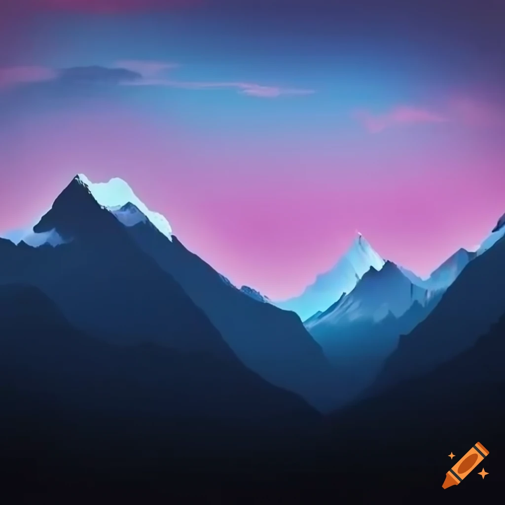 Mountain range landscape on Craiyon