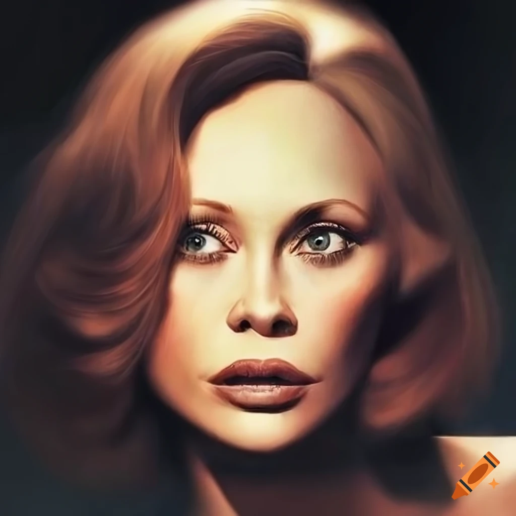 Realistic portrait of actress Faye Dunaway with mesmerizing eyes on Craiyon