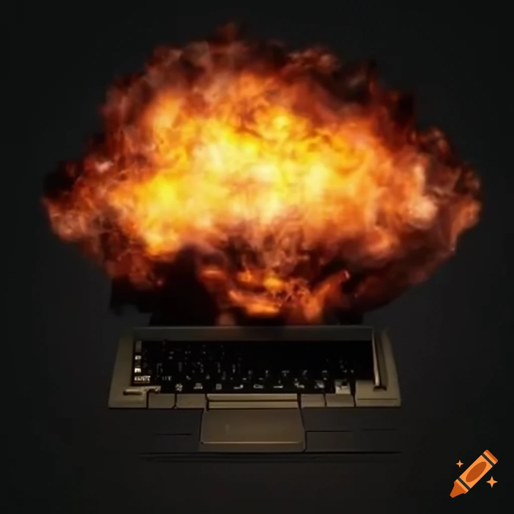 Exploding computer on Craiyon