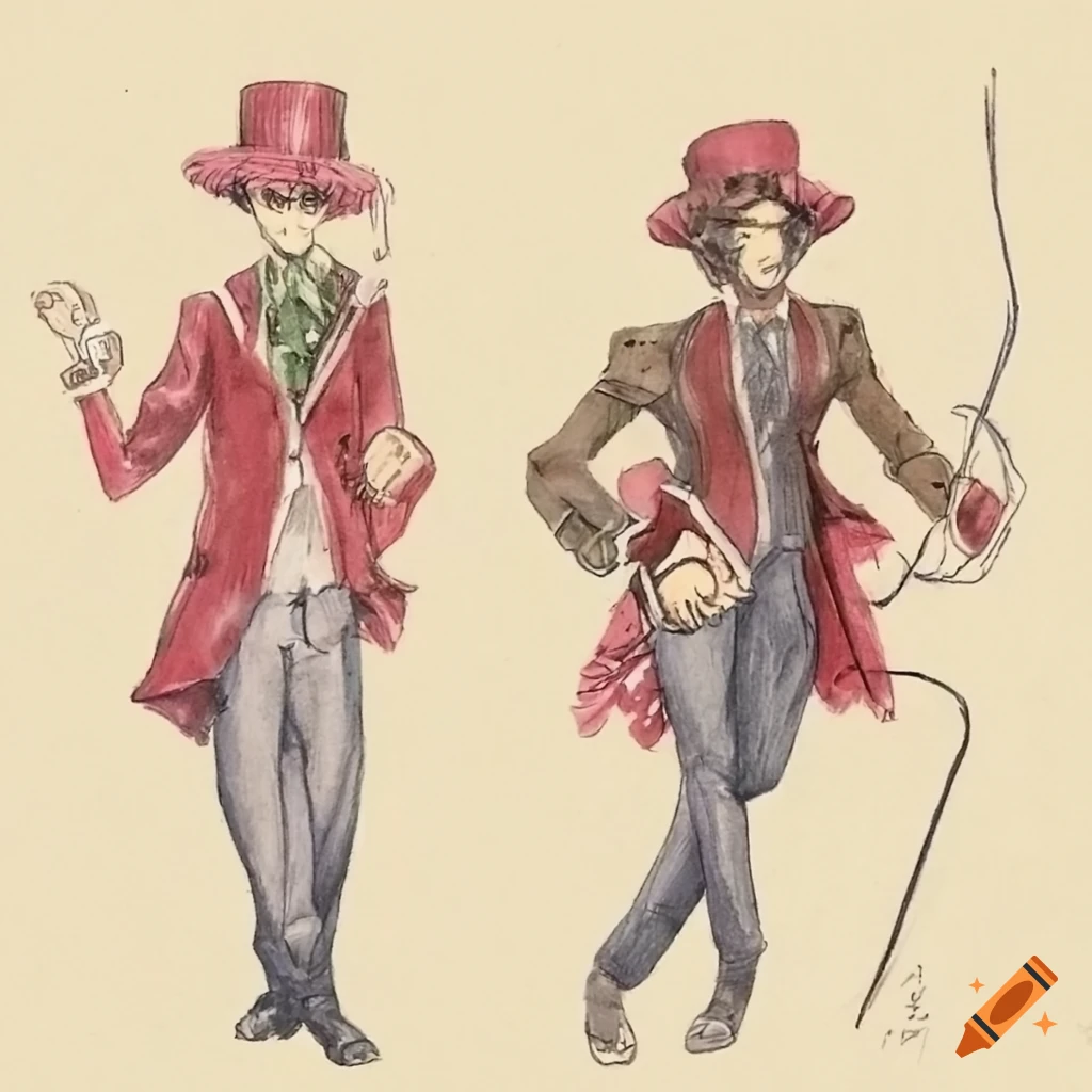 Gentlemen in a circus during the baroque era in a pencil drawing on Craiyon