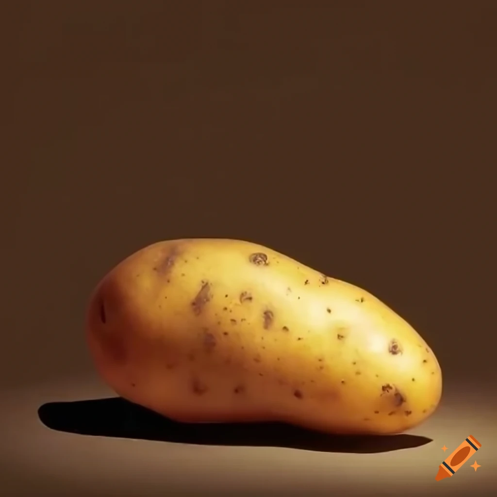 Still life with potato and mysterious yellow light on Craiyon