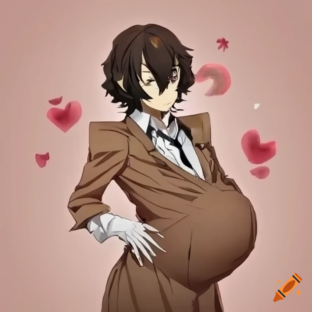 Pregnant dazai from bungou stray dogs on Craiyon