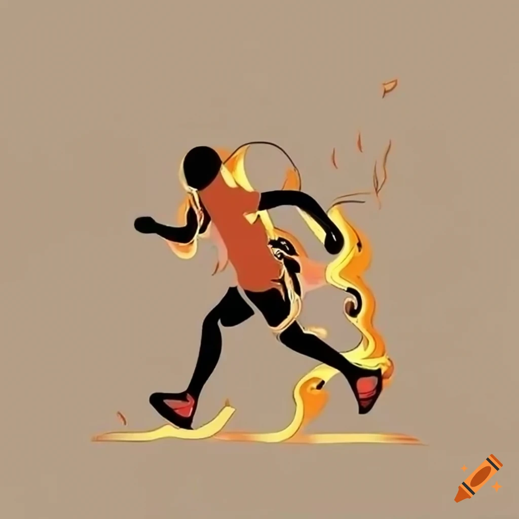 Anime running man copper shoes logo on Craiyon