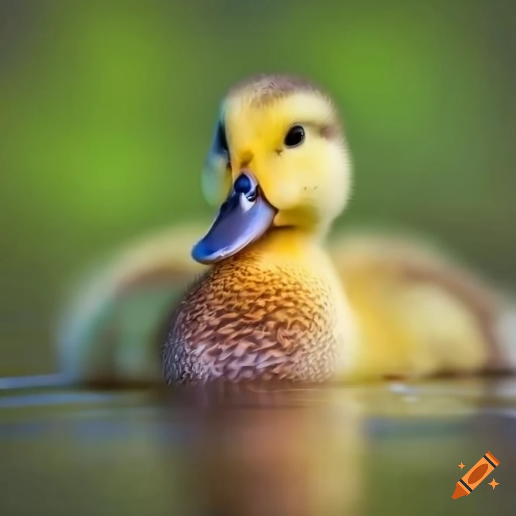Duck hugging baby duck with beautiful background on Craiyon