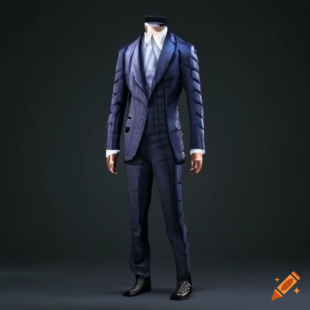 Intricate gentleman's suit design inspired by tetsuya nomura on Craiyon