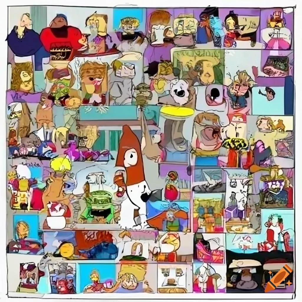 Collage of popular adult cartoon characters from various TV shows on ...