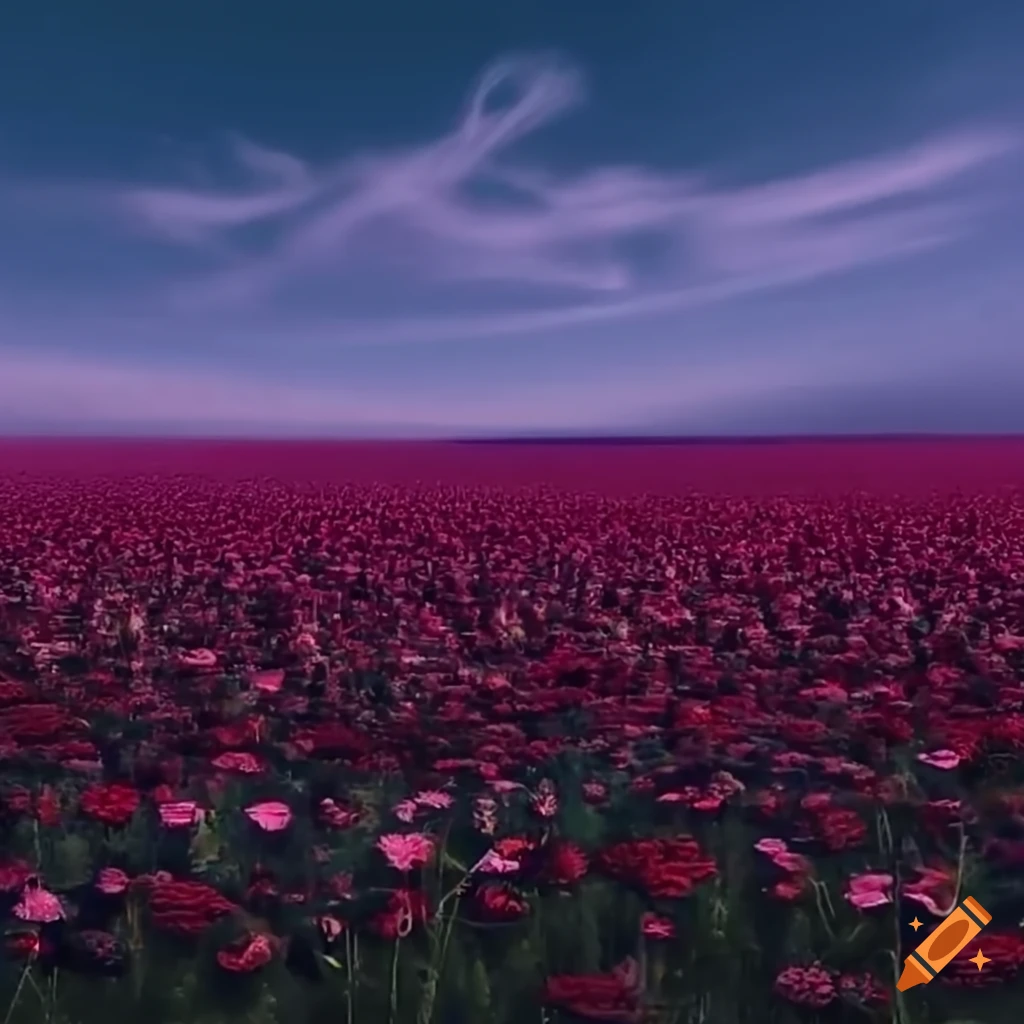 Liminal flower field on Craiyon