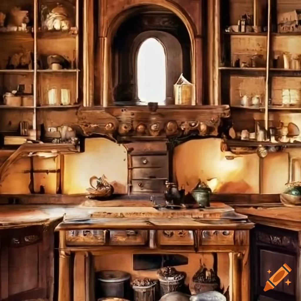 Large 18th century castle kitchen on Craiyon