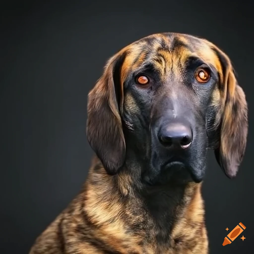 Dutch Shepherd-Bloodhound mix showcasing its unique features on Craiyon