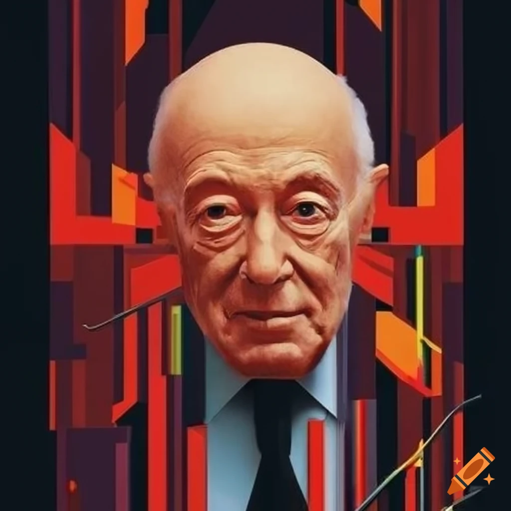Poster featuring architect Richard Rogers and his iconic works on Craiyon