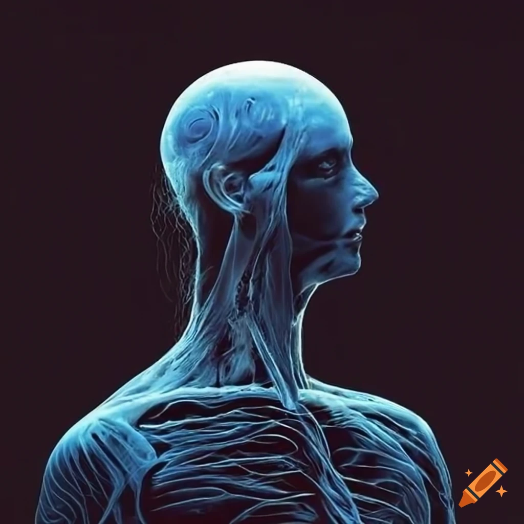 Illustration of electricity flow in the human body on Craiyon