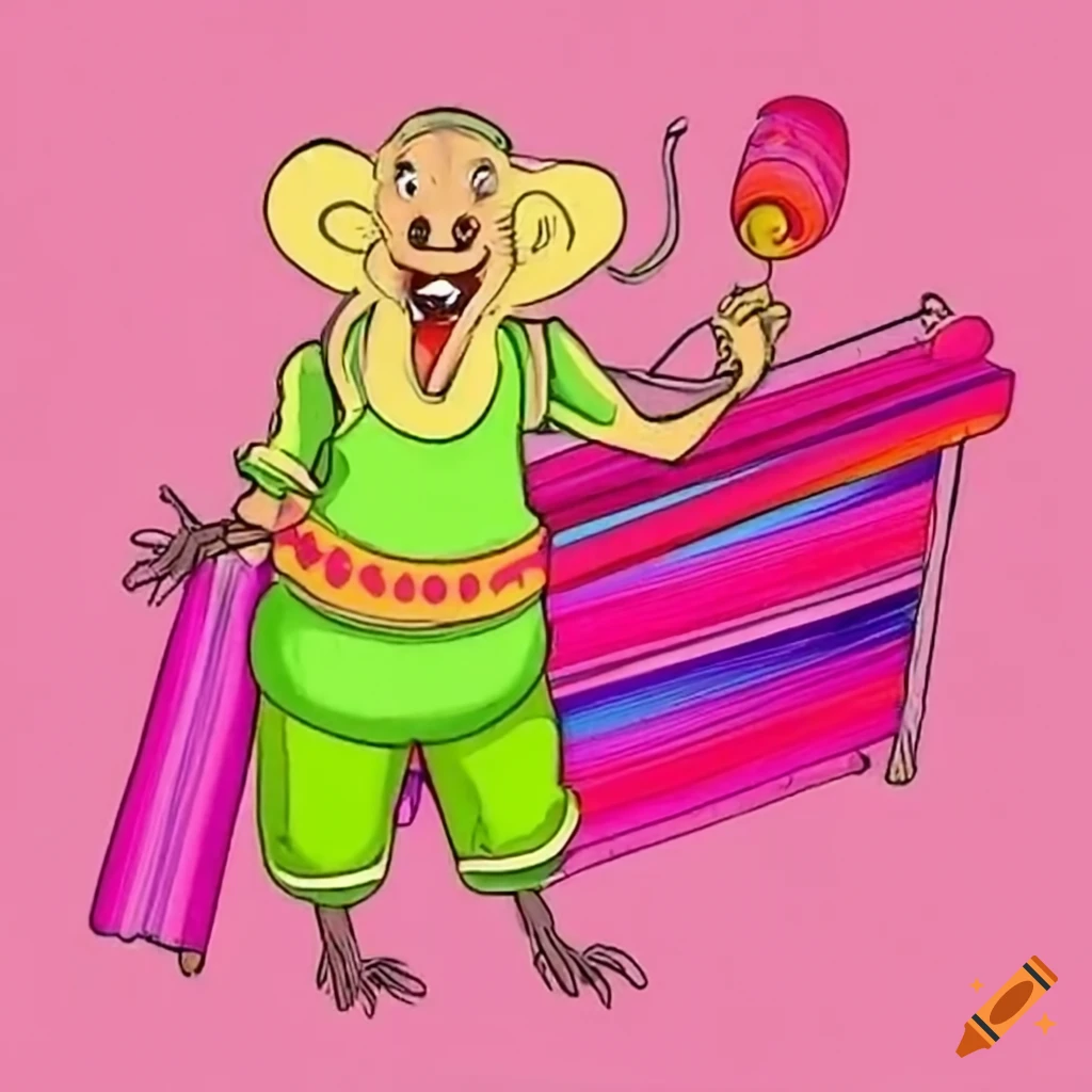 Character resembling an Oompa loompa with a rat tail on Craiyon