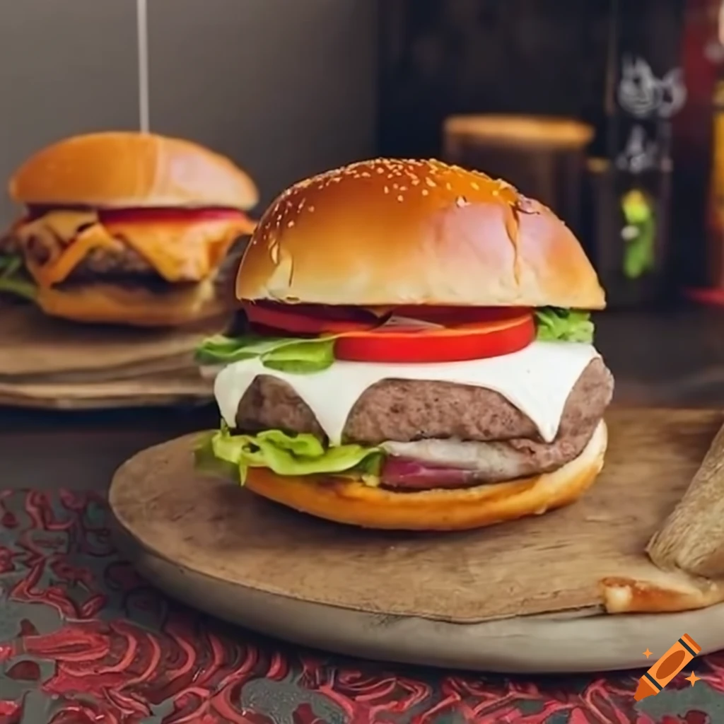 Pakistani burger experience at Good Luck Live Kitchen on Craiyon