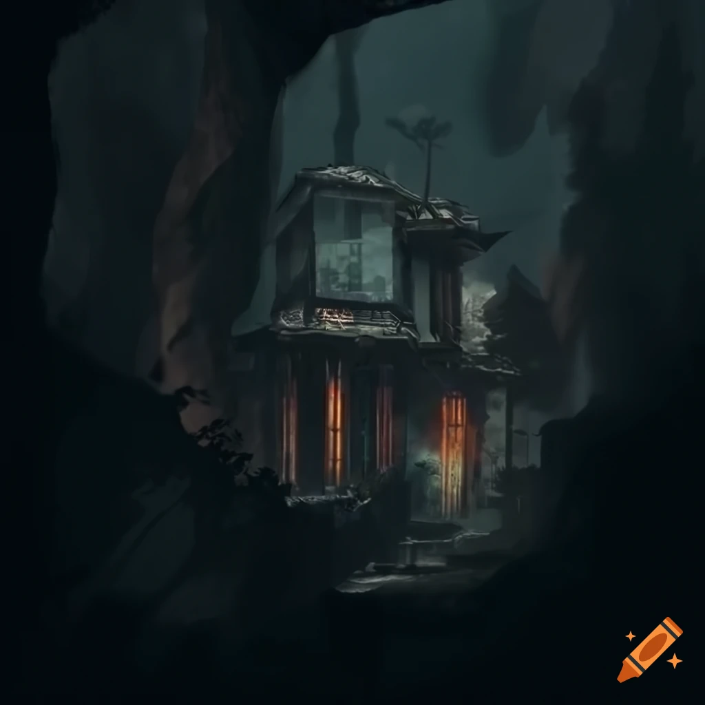 Nomadic dalish clan settlement in the vimmark mountains with a fusion ...