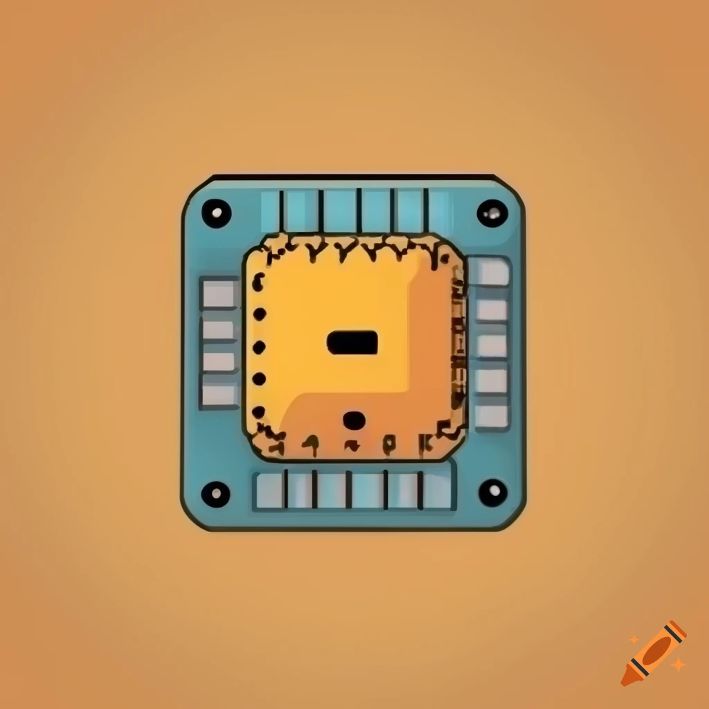 2D clip art of a MEMS accelerometer for minimalist animation on Craiyon