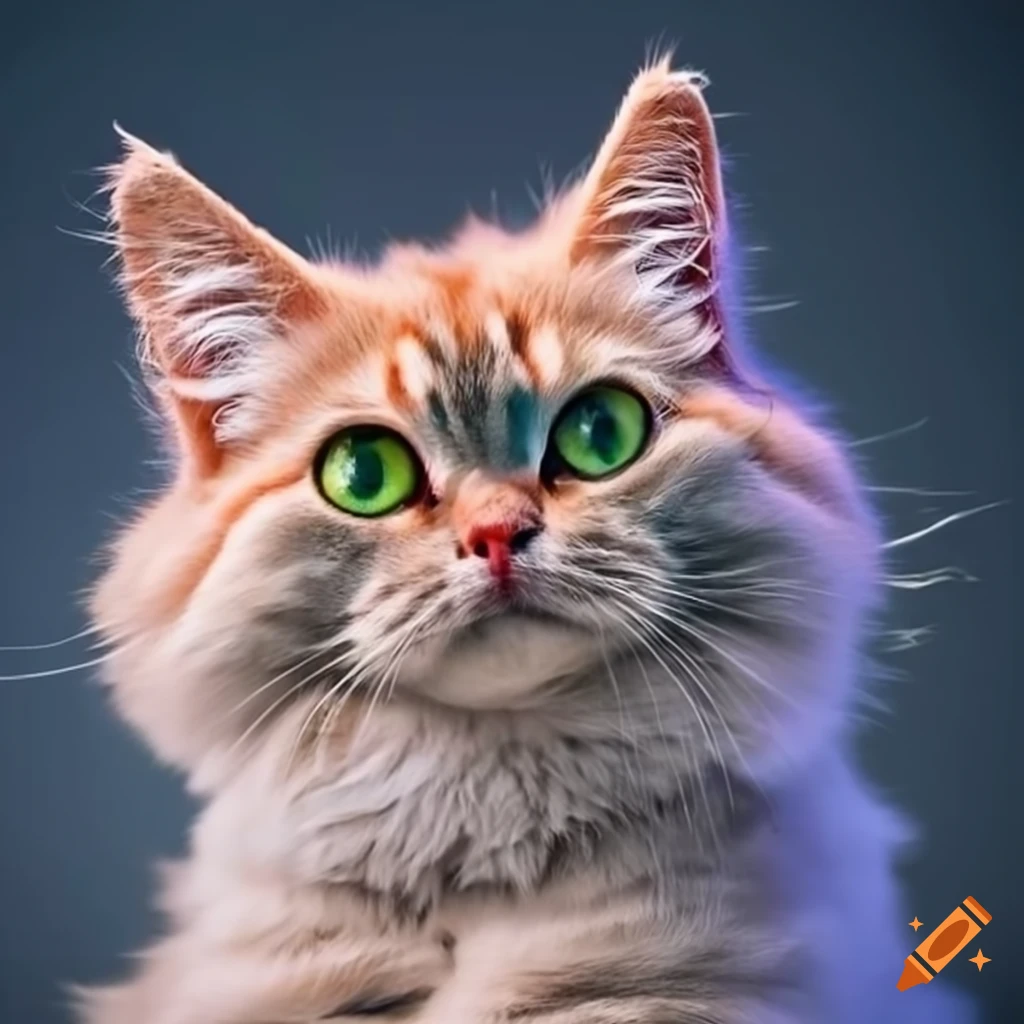 Fluffy cat on Craiyon