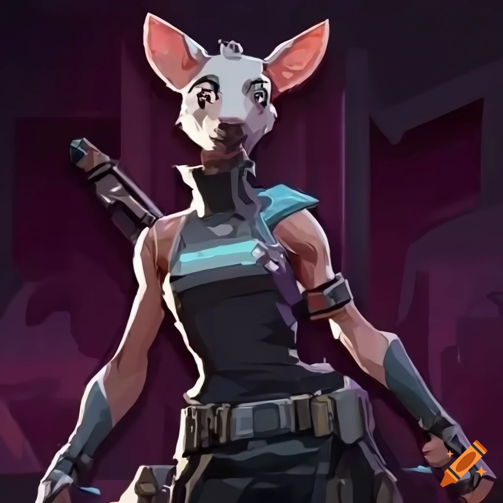 Edgy Rat character with futuristic weapons inspired by Sylvester ...