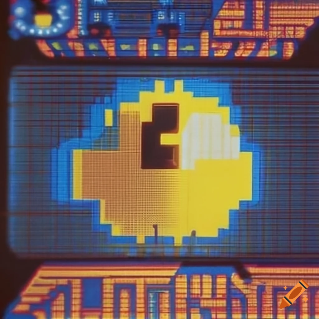 High-resolution color photograph of Pac-Man from 1972 on Craiyon