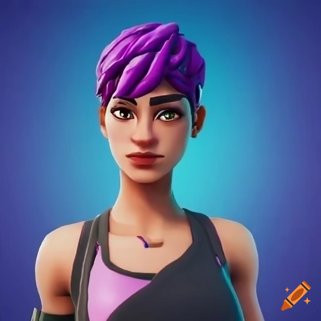Character with short purple hair and big nose in a Fortnite-inspired ...