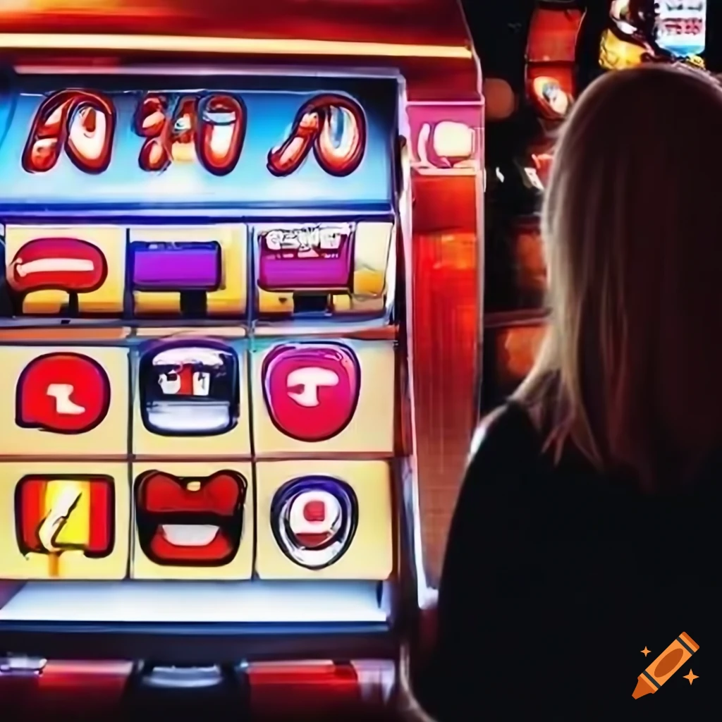 Person playing a social media-themed slot machine on Craiyon