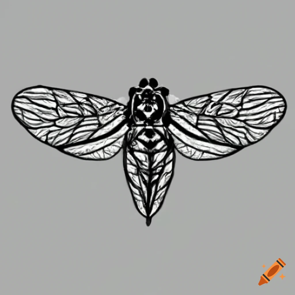 Geometric Cicada Tattoos
