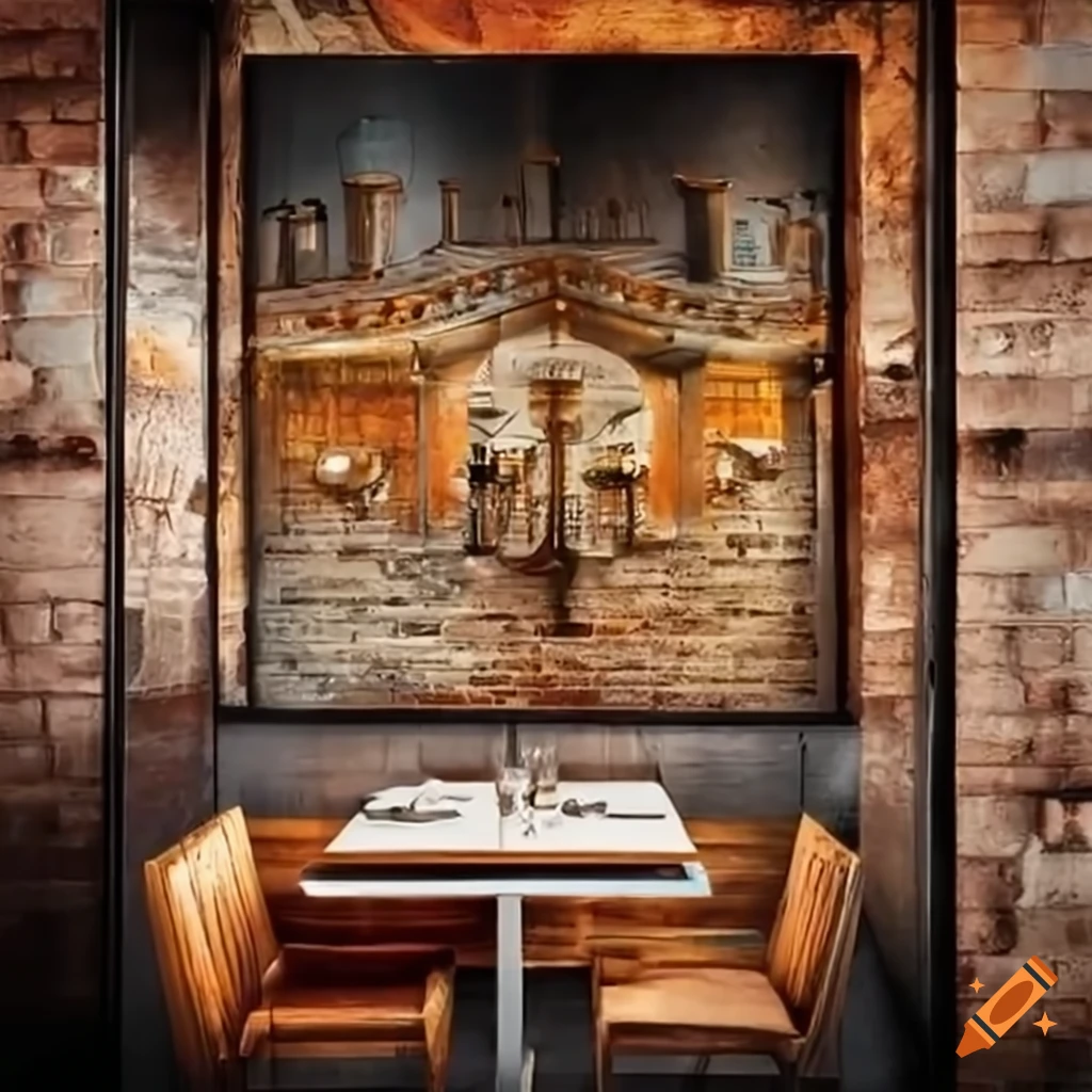 Restaurant wall decor on Craiyon