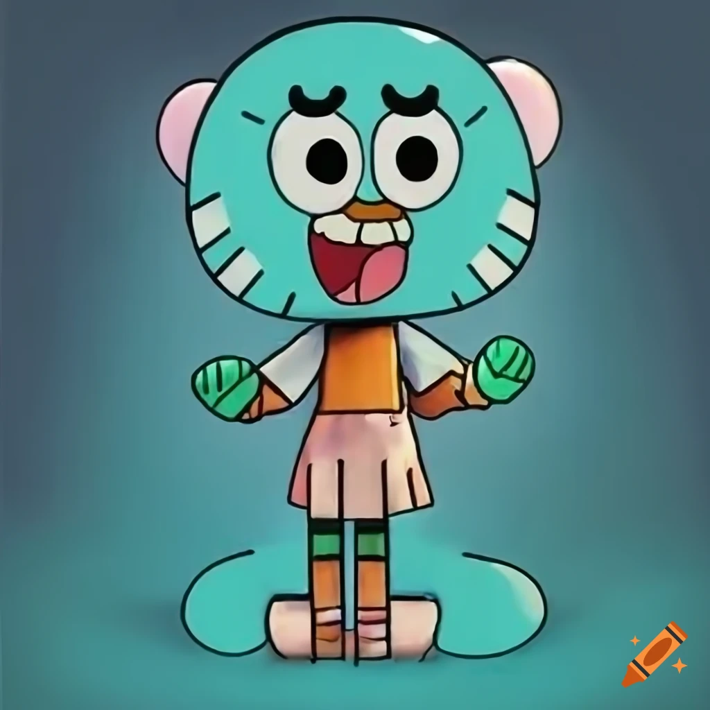 Gumball watterson full-length portrait by lisa frank on Craiyon