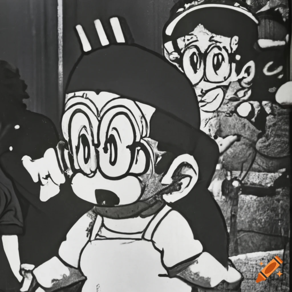 High-resolution photograph of Dr. Slump character from 1972 on Craiyon