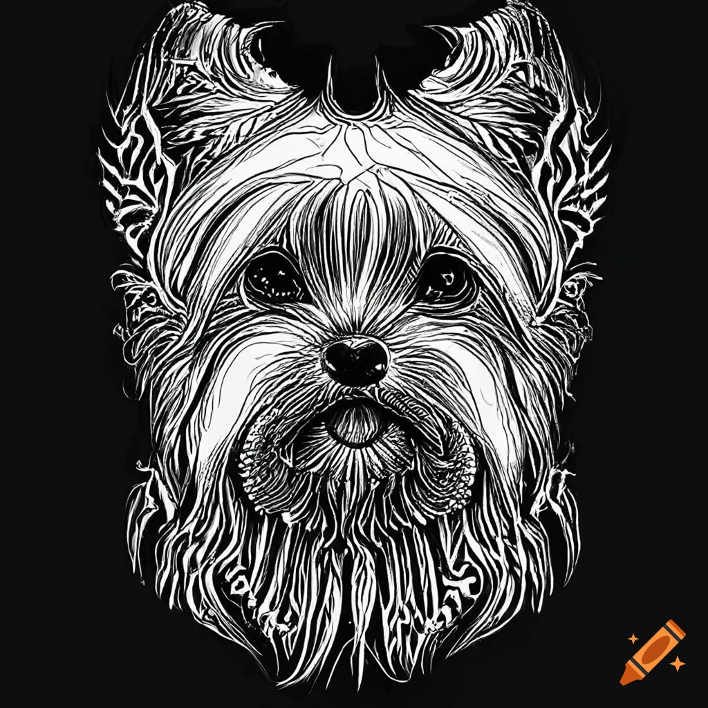 Adult coloring pages with mandala puppy and Yorkshire Terrier face on ...