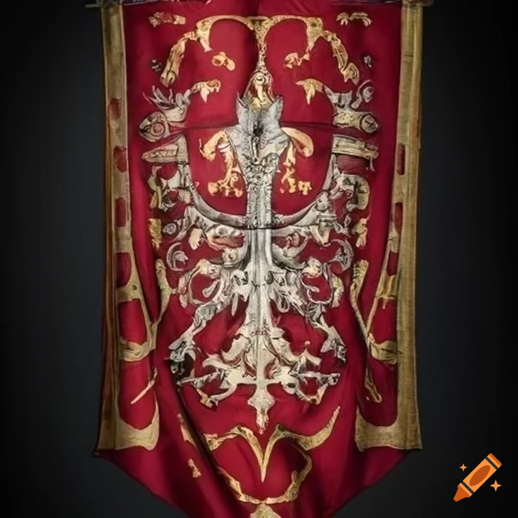 Medieval banner flag on Craiyon