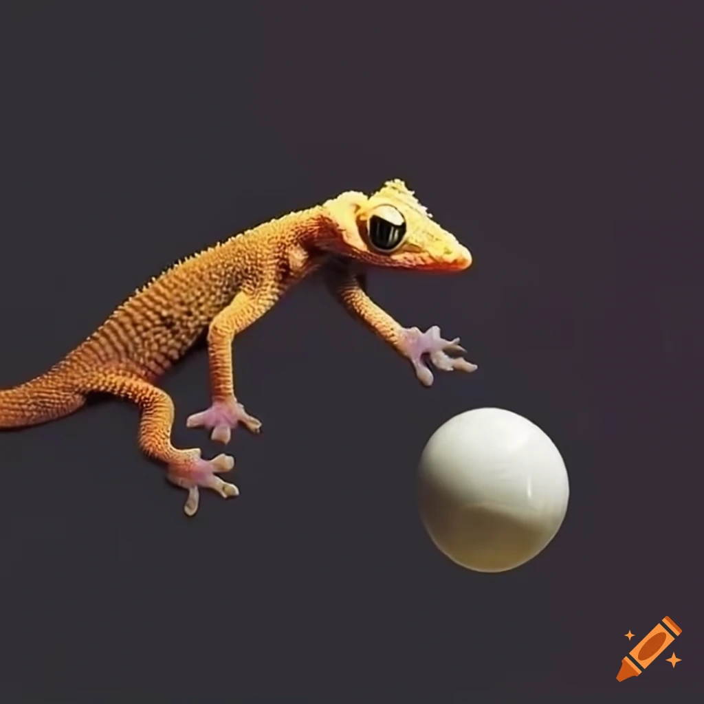 Gecko with a volleyball on Craiyon