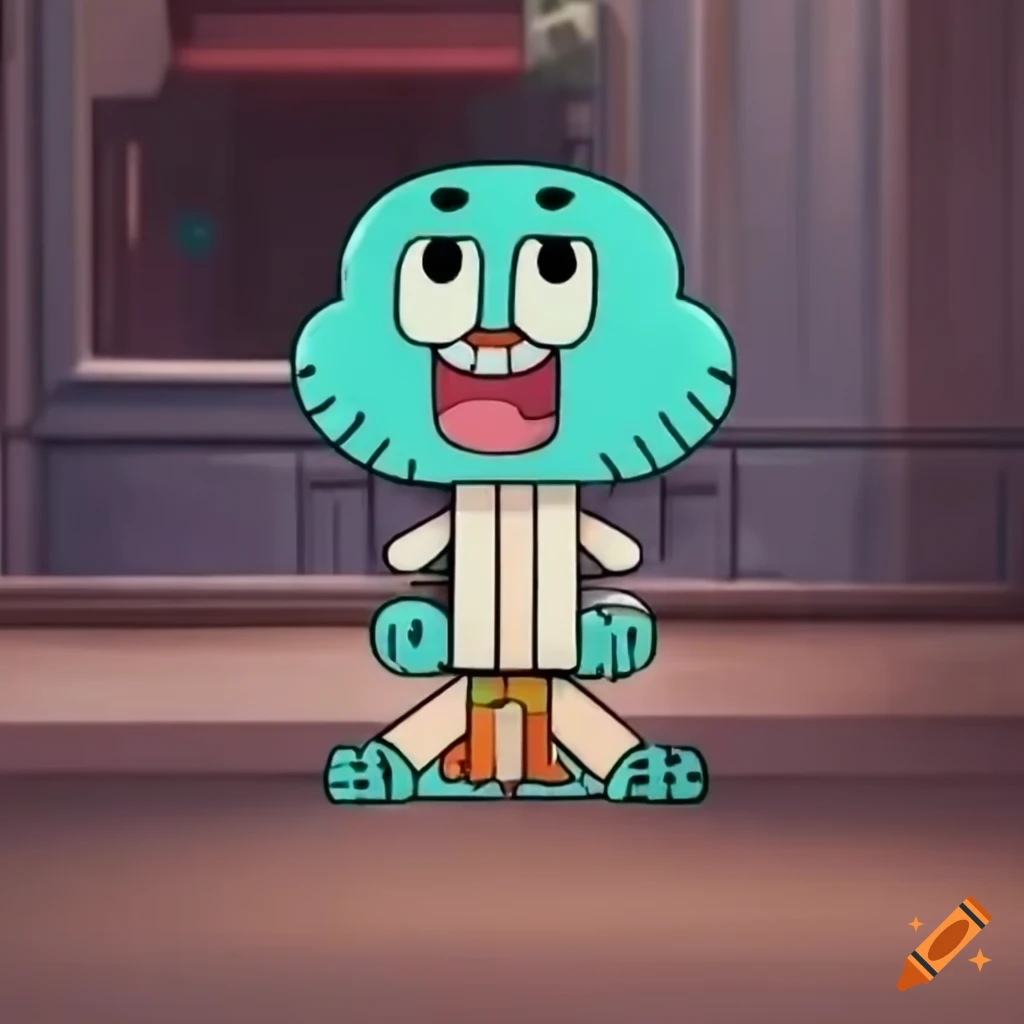 Gumball Watterson full-length portrait in Studio Ghibli style by Hayao ...