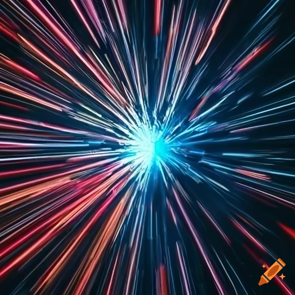 Warp speed effect depicting faster-than-light travel on Craiyon