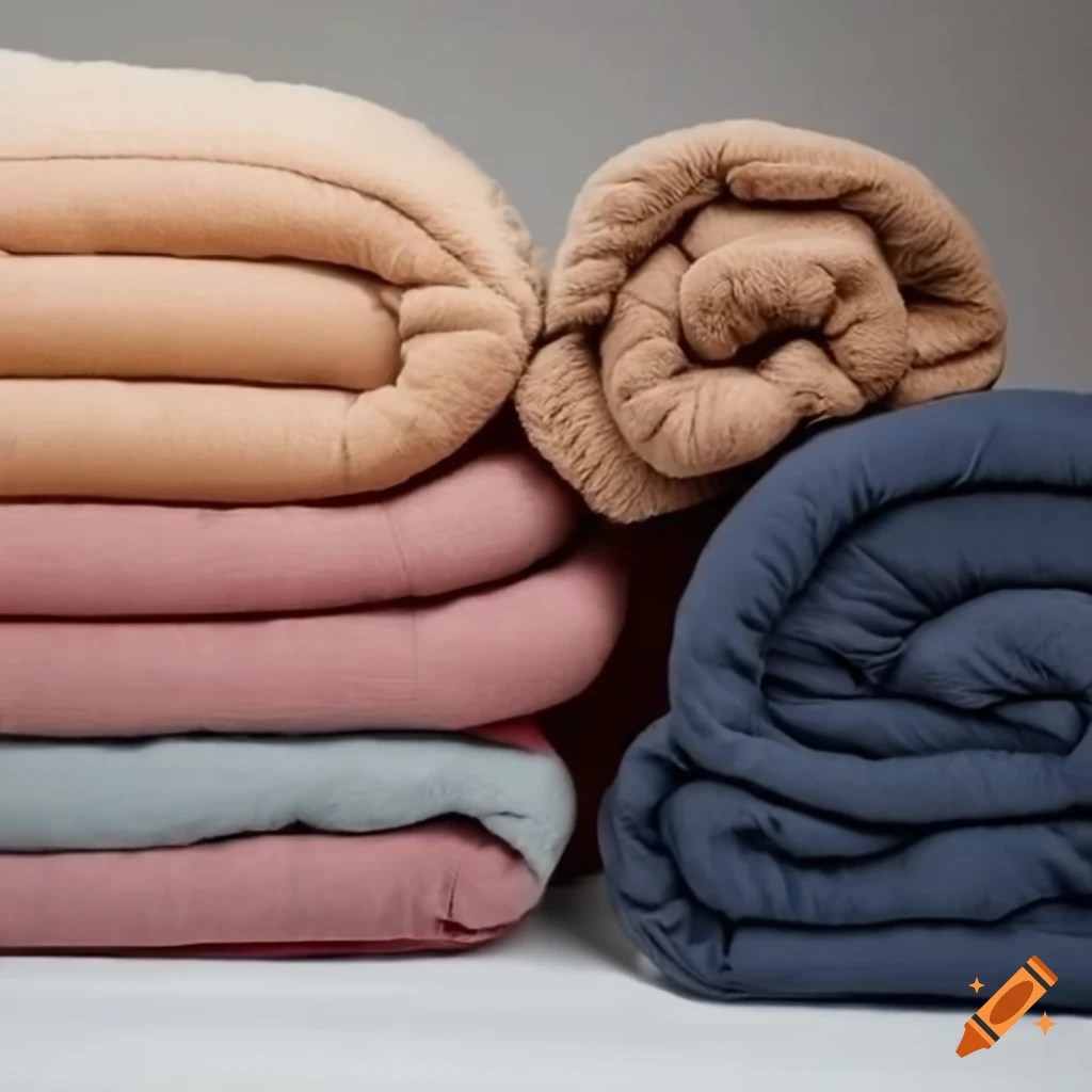 Various cozy and soft sleeping blanket materials: cotton, wool, down ...