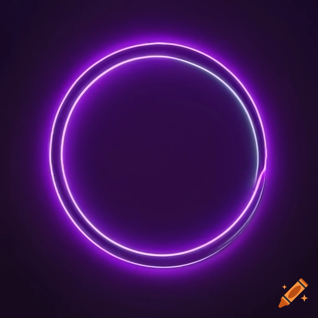 Circle loading screen with glowing purple neon COCA text on Craiyon
