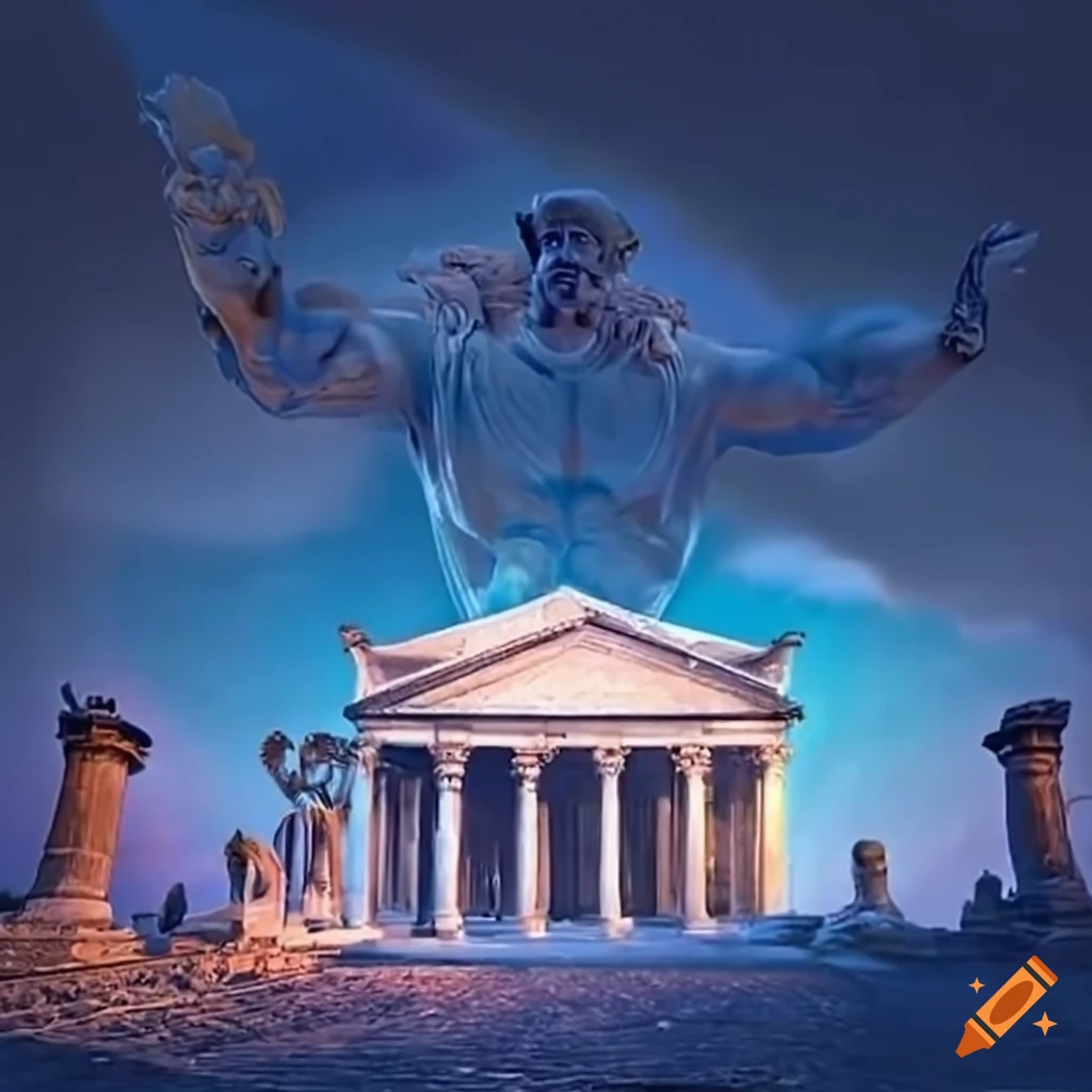 Epic scene of Hercule and Megara in the Greek Pantheon with gods from ...