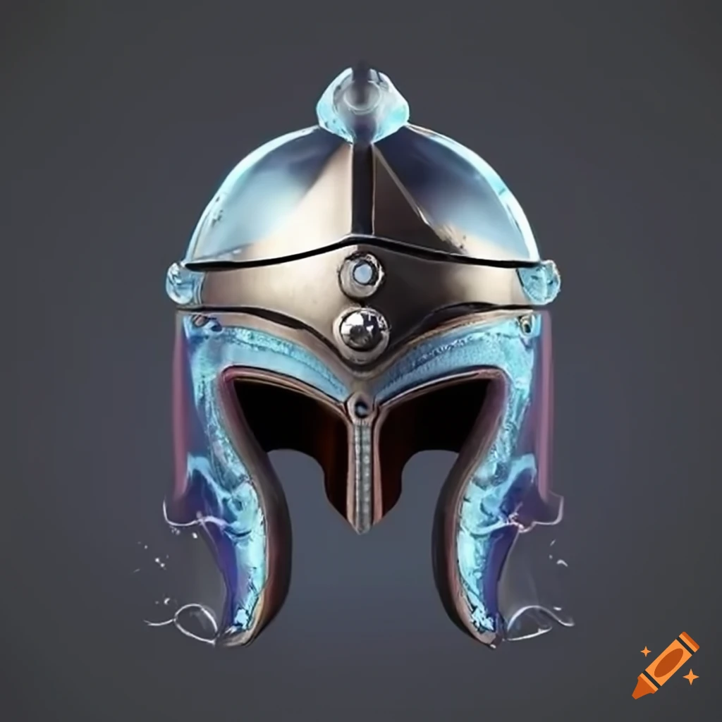 Shiny magical helmet, front view on Craiyon