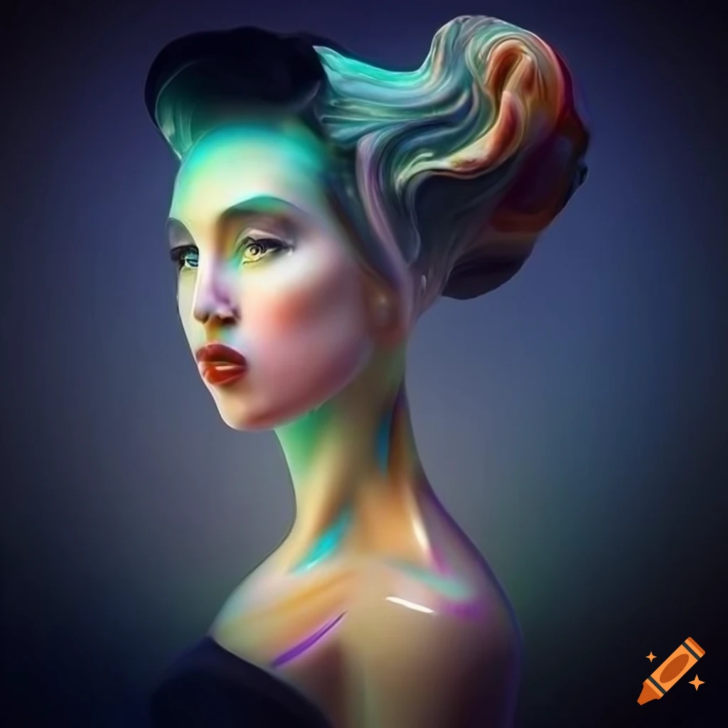 Sculpted 4K ultra HD quality of random colored veined marble figures ...