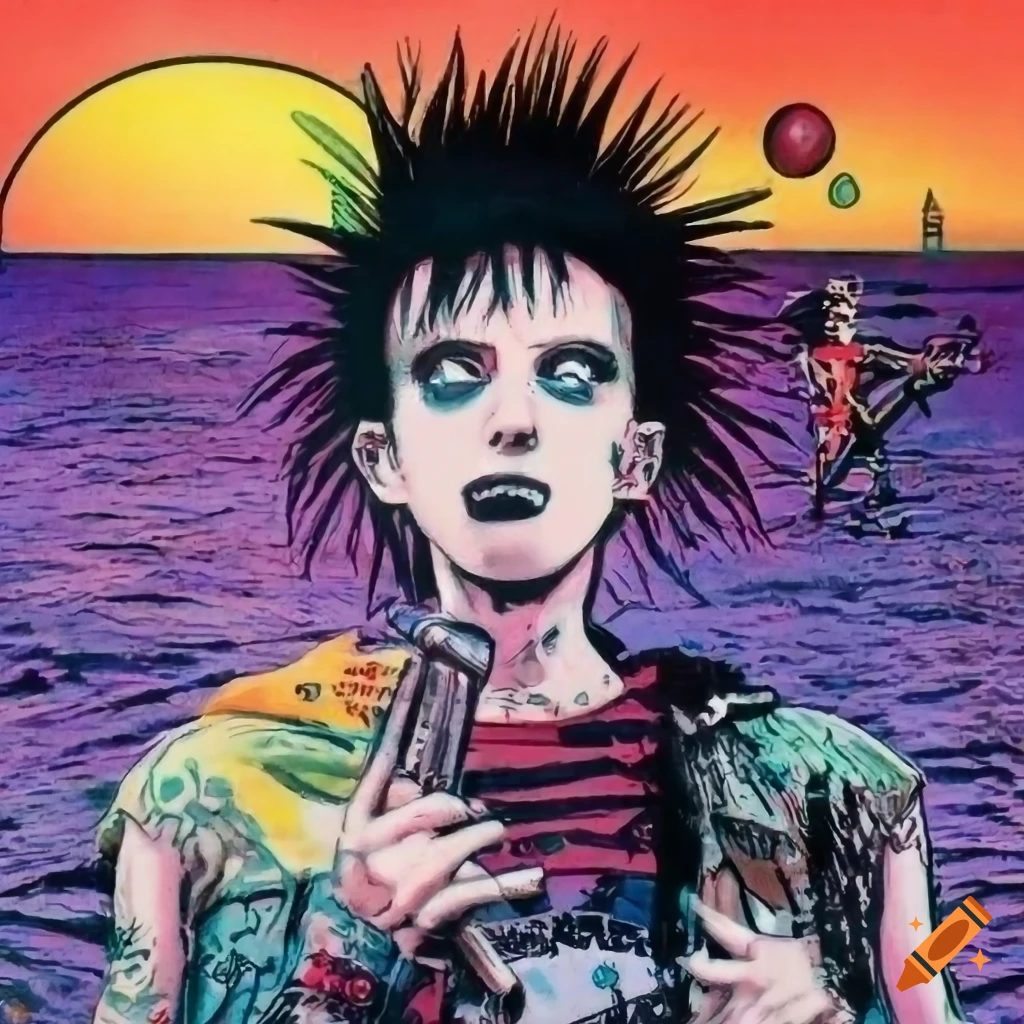 Punk rock anime flyer for Redondo Beach Pier gig in 1985 with Amish ...