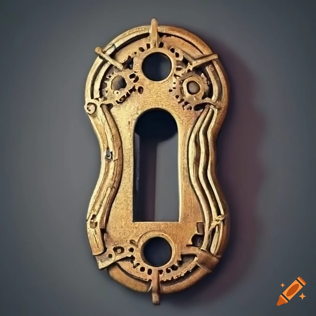 Steampunk keyhole made of old brass on Craiyon